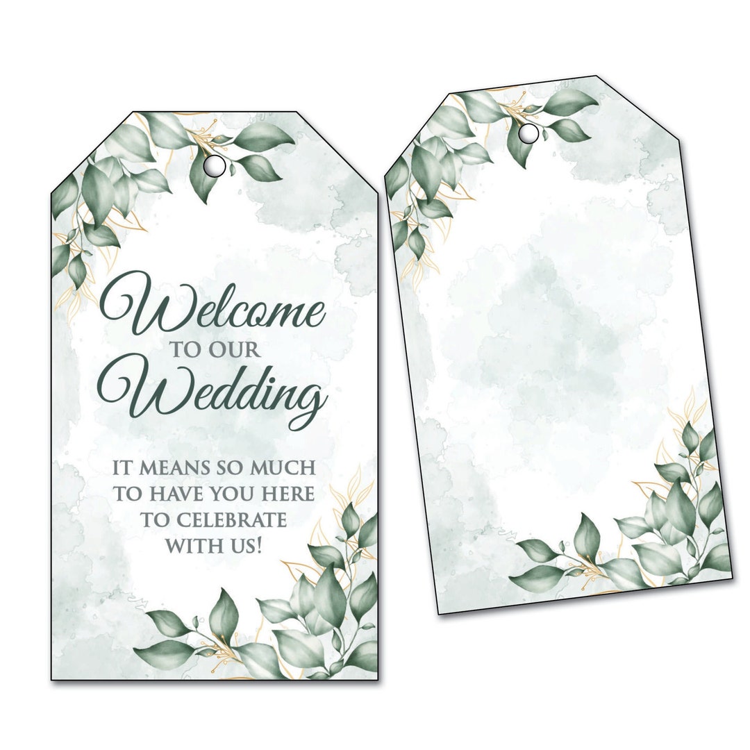 Wedding Welcome Tags, Guest Gift Bags, Hotel Welcome, Wine or Champagne ...