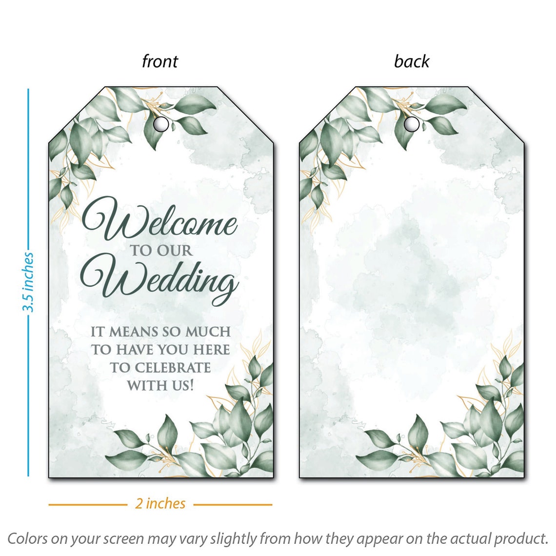 Wedding Welcome Tags, Guest Gift Bags, Hotel Welcome, Wine or Champagne ...