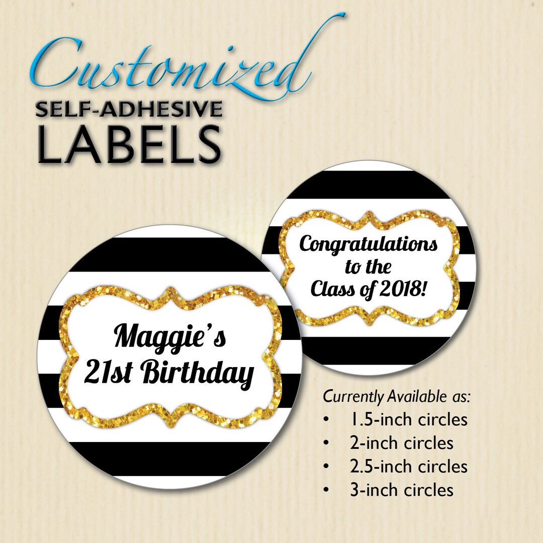 Stripe Labels, Gold Sparkles, Gold Glitter Birthday, Baby Shower ...