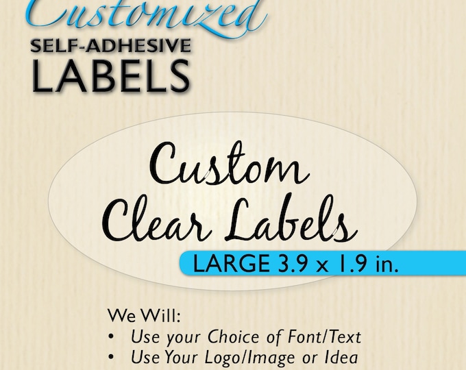 20 CUSTOM CLEAR Oval Sticker, Glossy Clear Label, Etsy Shop Product ...