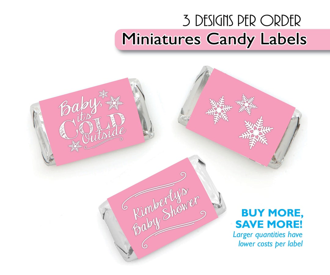 Miniature Candy Wrappers, Baby It's Cold Outside, Mini Candy Bar Label ...