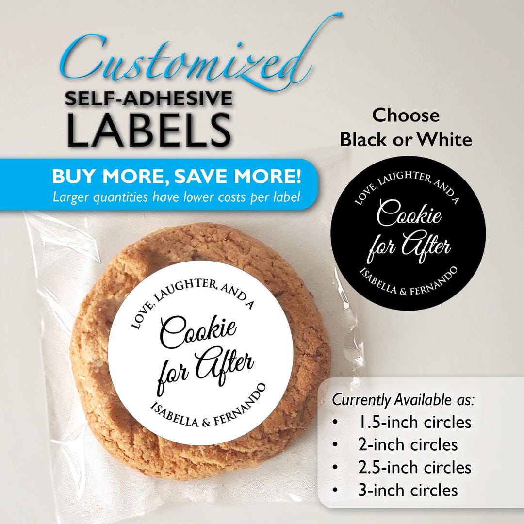 Wedding Stickers - Cookie for After - Labels With Rounded Text for ...