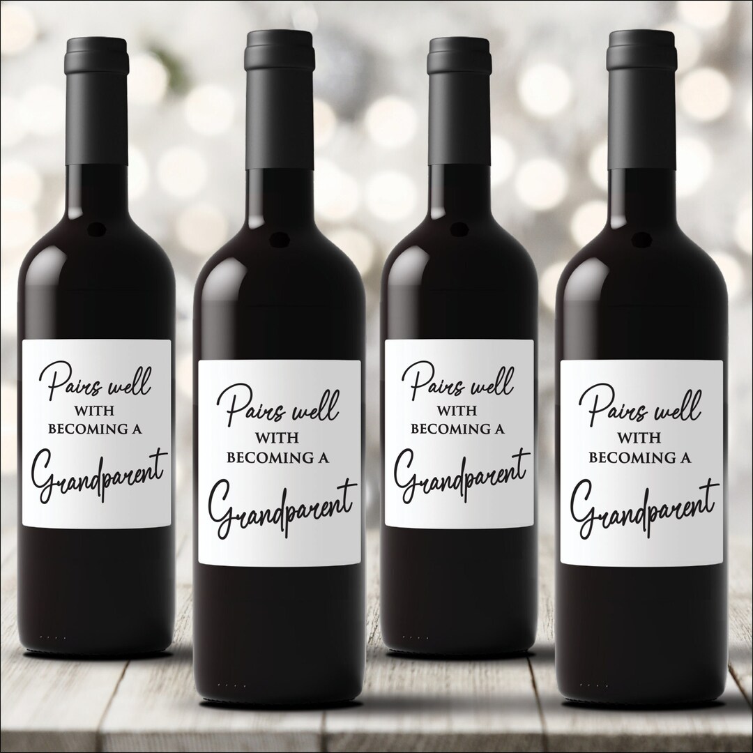 Set of 4 Pairs Well With Becoming a Grandparent Pregnancy Announcement ...