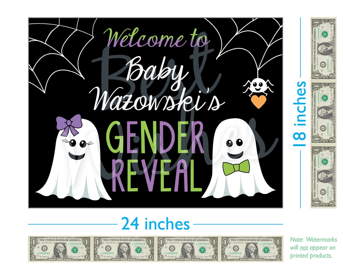Ghost Gender Reveal Yard Sign, Halloween Baby, Team Booy or Ghoul ...