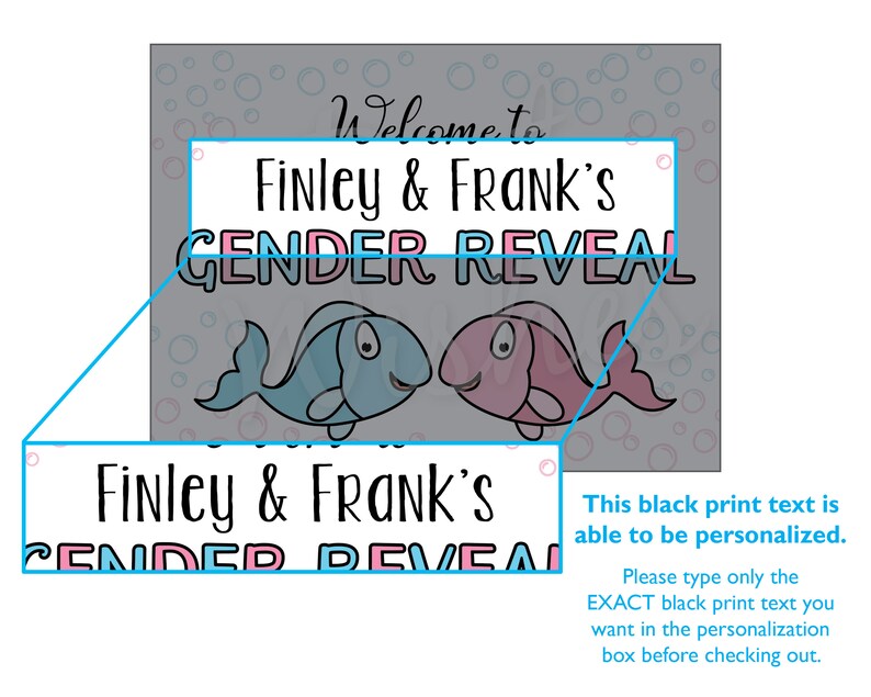 Fish Gender Reveal Yard Sign Fish-he or Fish-she Welcome - Etsy