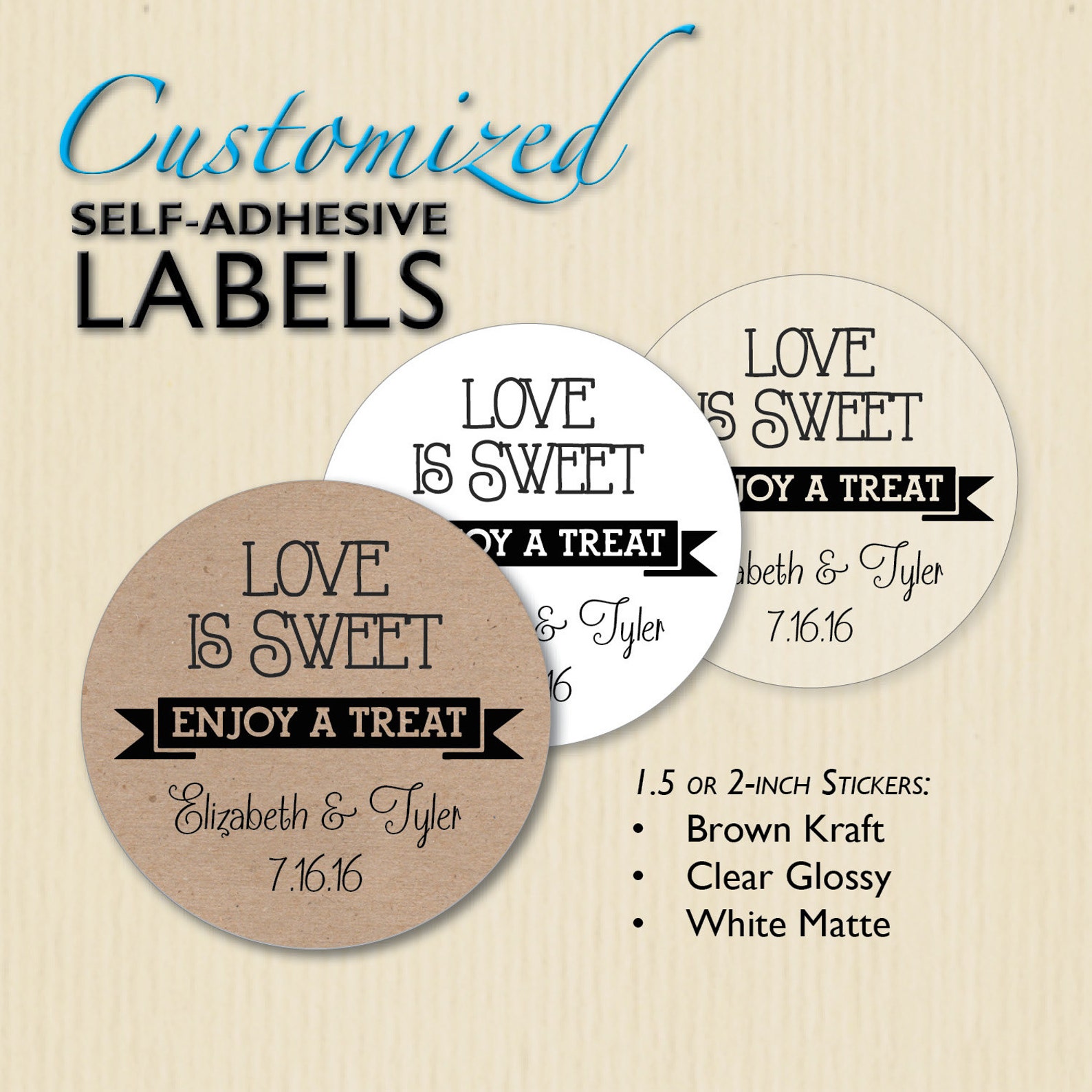 Custom love is Sweet Wedding Favor Label - Etsy