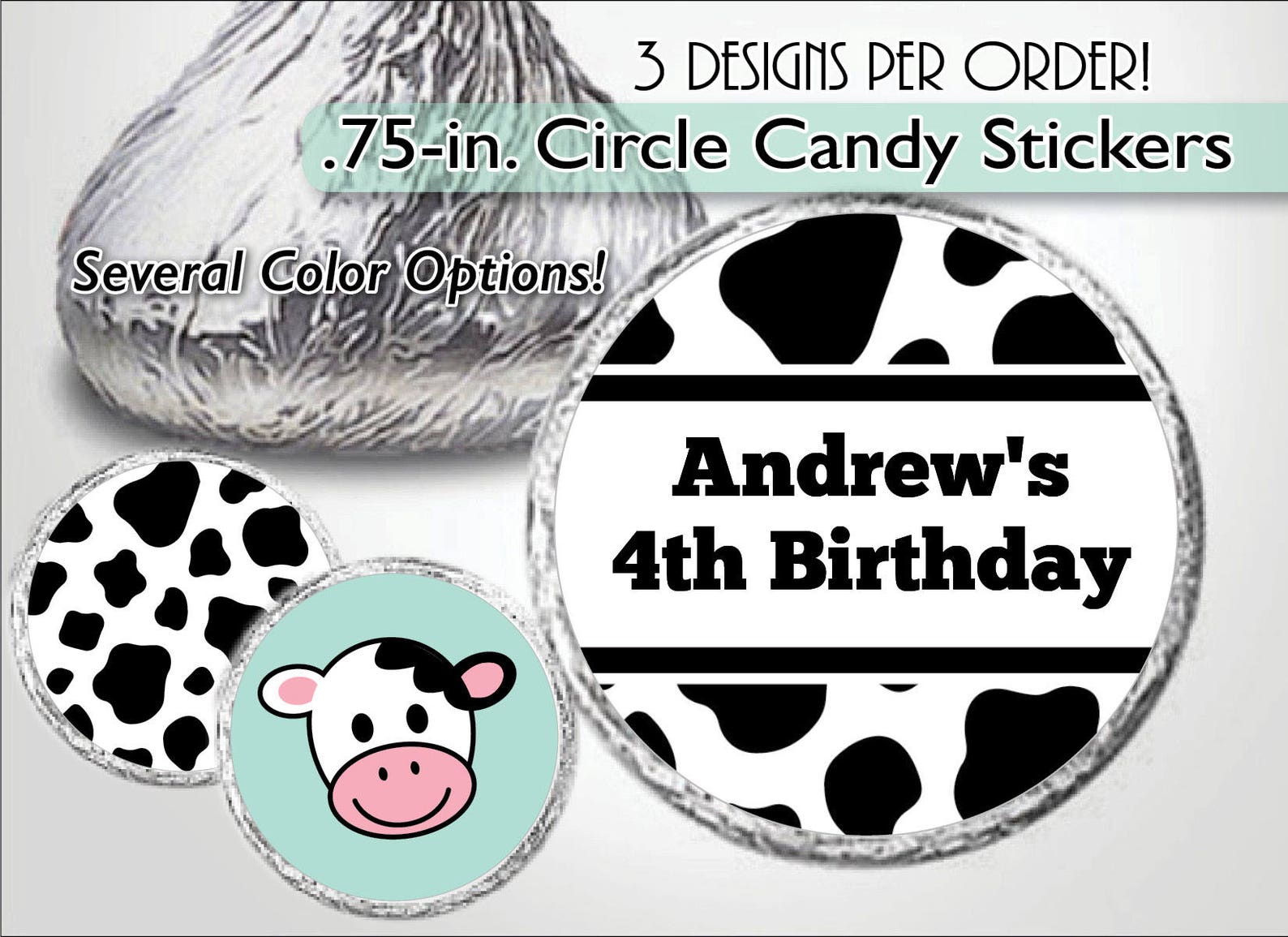 Cow Kiss Stickers, Farm Party Decor, Cow Print, Cow Pattern, 1st ...