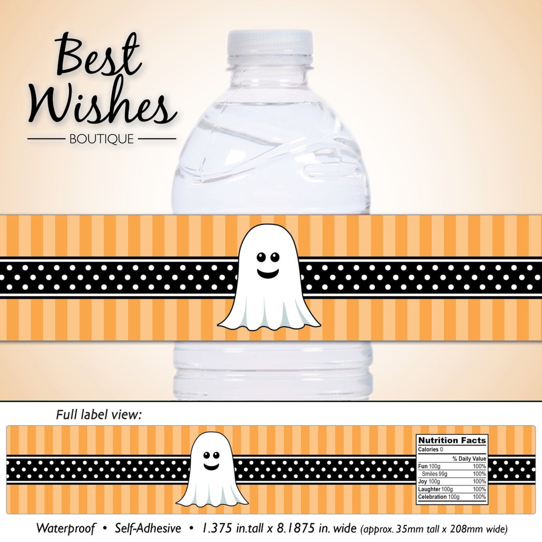 Waterproof Ghost Water Bottle Labels, Halloween Party, Our Little Boo ...