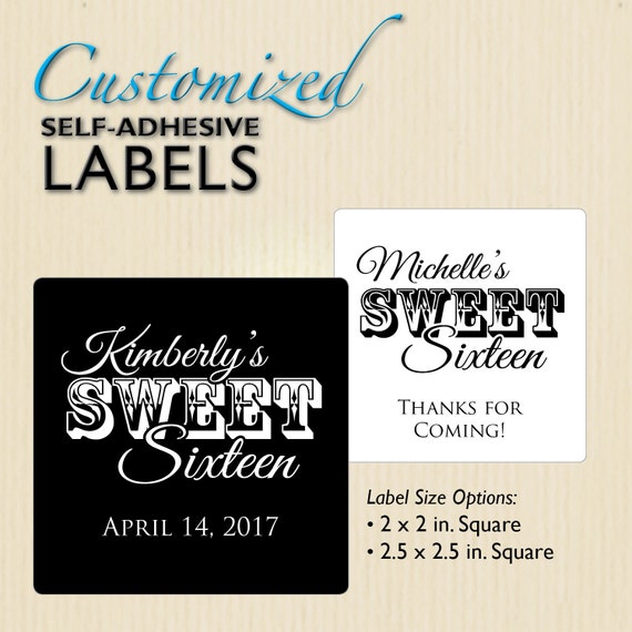 Customized SWEET 16 Stickers Chalkboard Sweet Sixteen Candy - Etsy