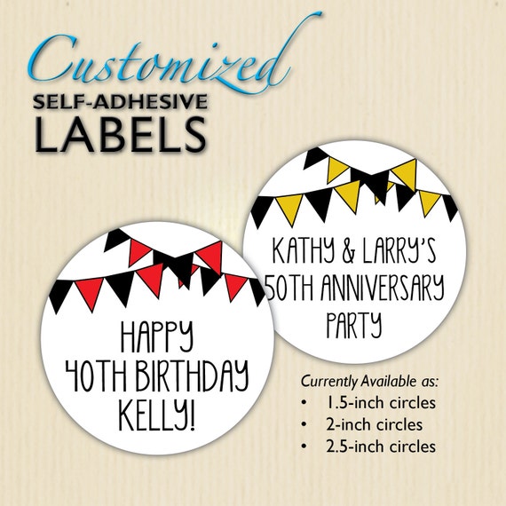Custom Favor Label Birthday Sticker for Candy Buffet or | Etsy