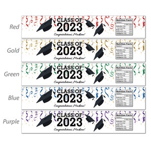 Printed Waterproof Graduation Water Bottle Labels - Etsy