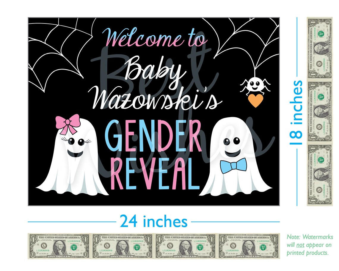 Ghost Gender Reveal Yard Sign Halloween Baby Team Booy or - Etsy