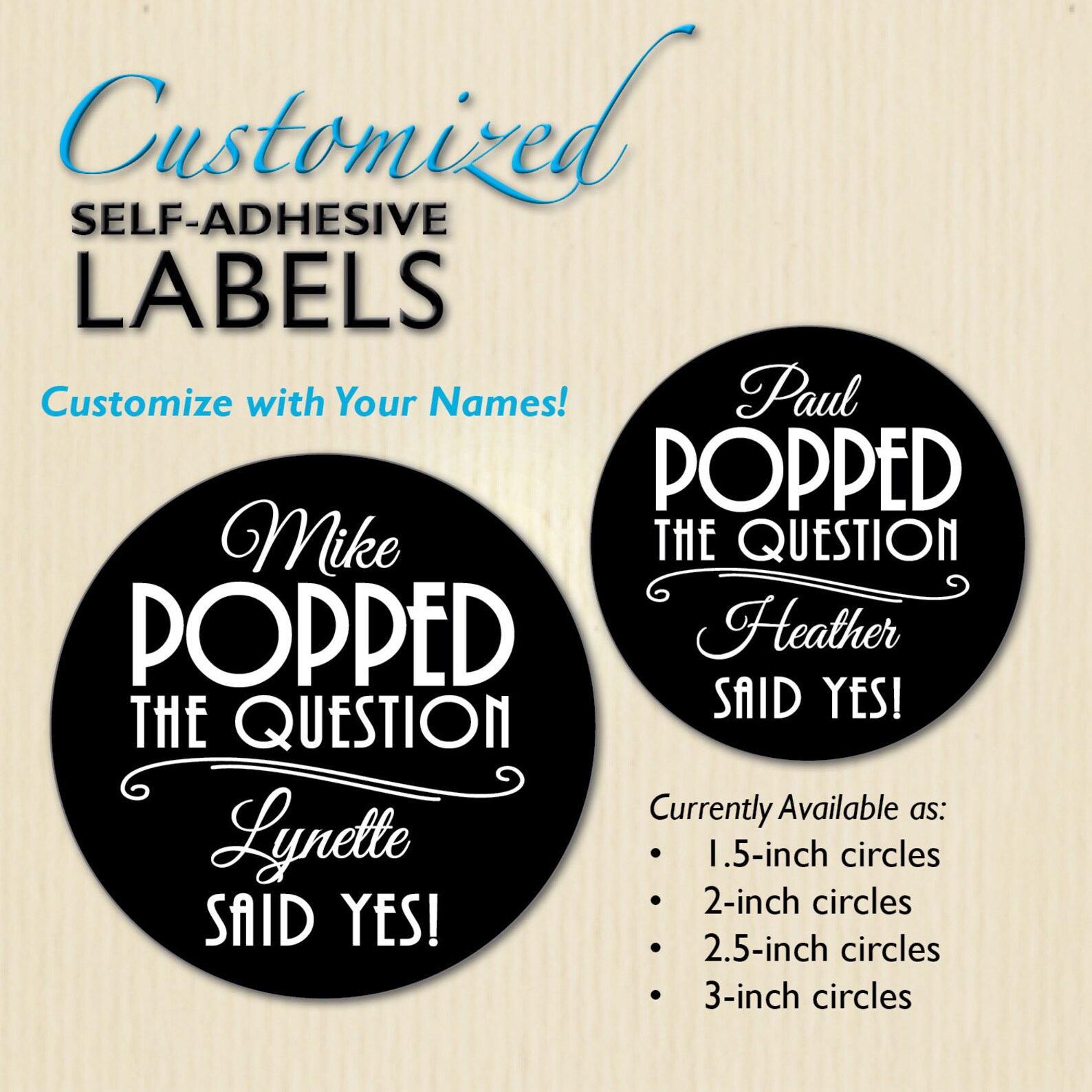 He Popped the Question, Bridal Shower Label, Engagement Party, Wedding ...