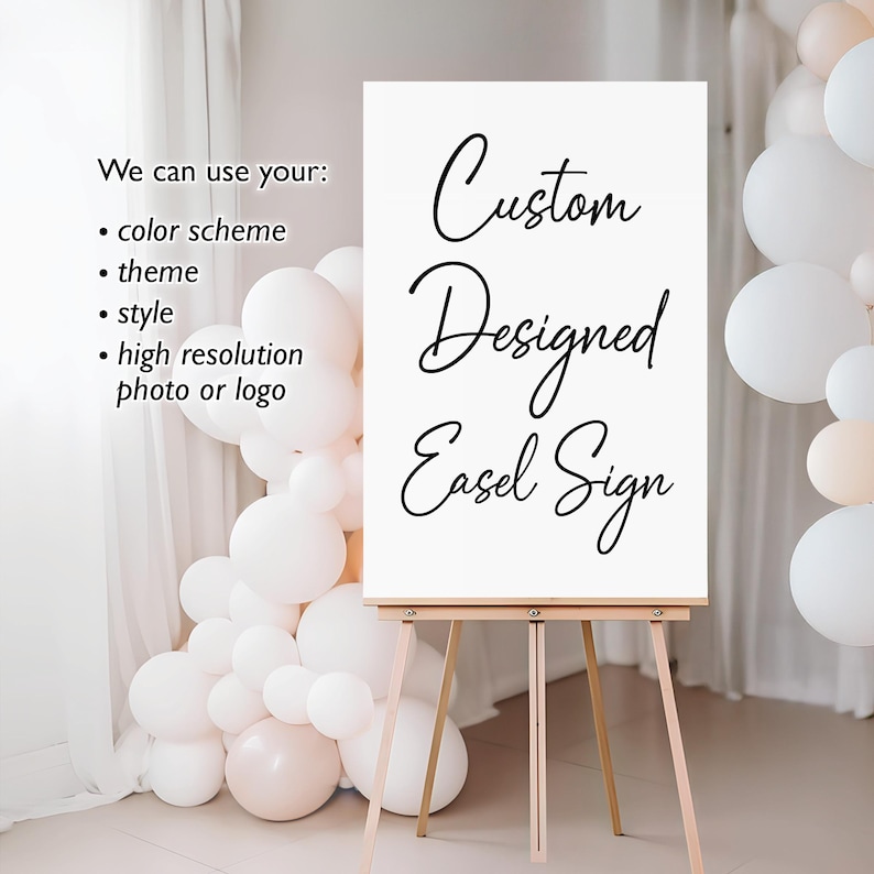Custom Easel Welcome Sign - Wedding Welcome, Graduation, Sweet 16, Bar ...