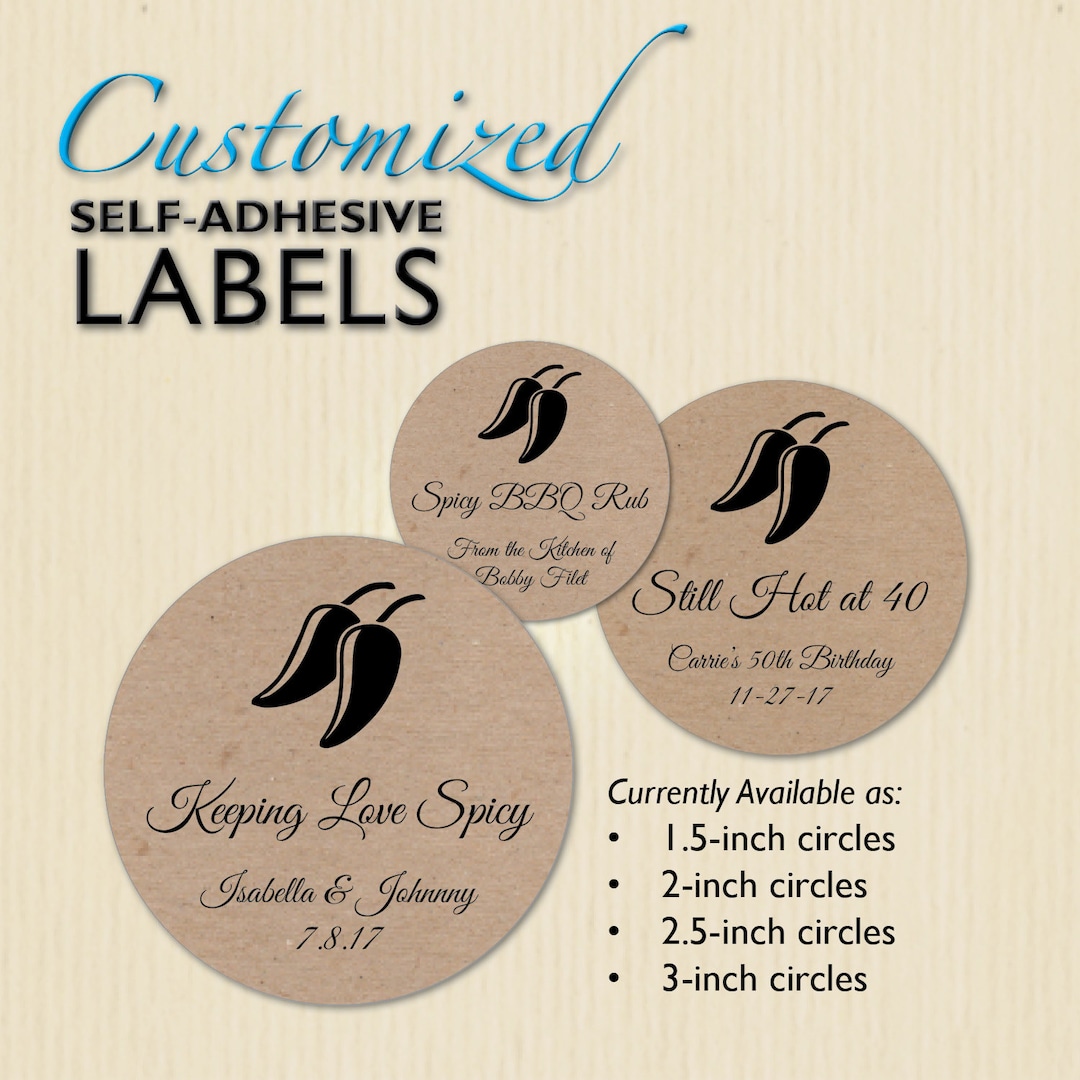 Brown Kraft Chili Pepper Labels, Wedding Sticker, Thank You, Hot Sauce ...