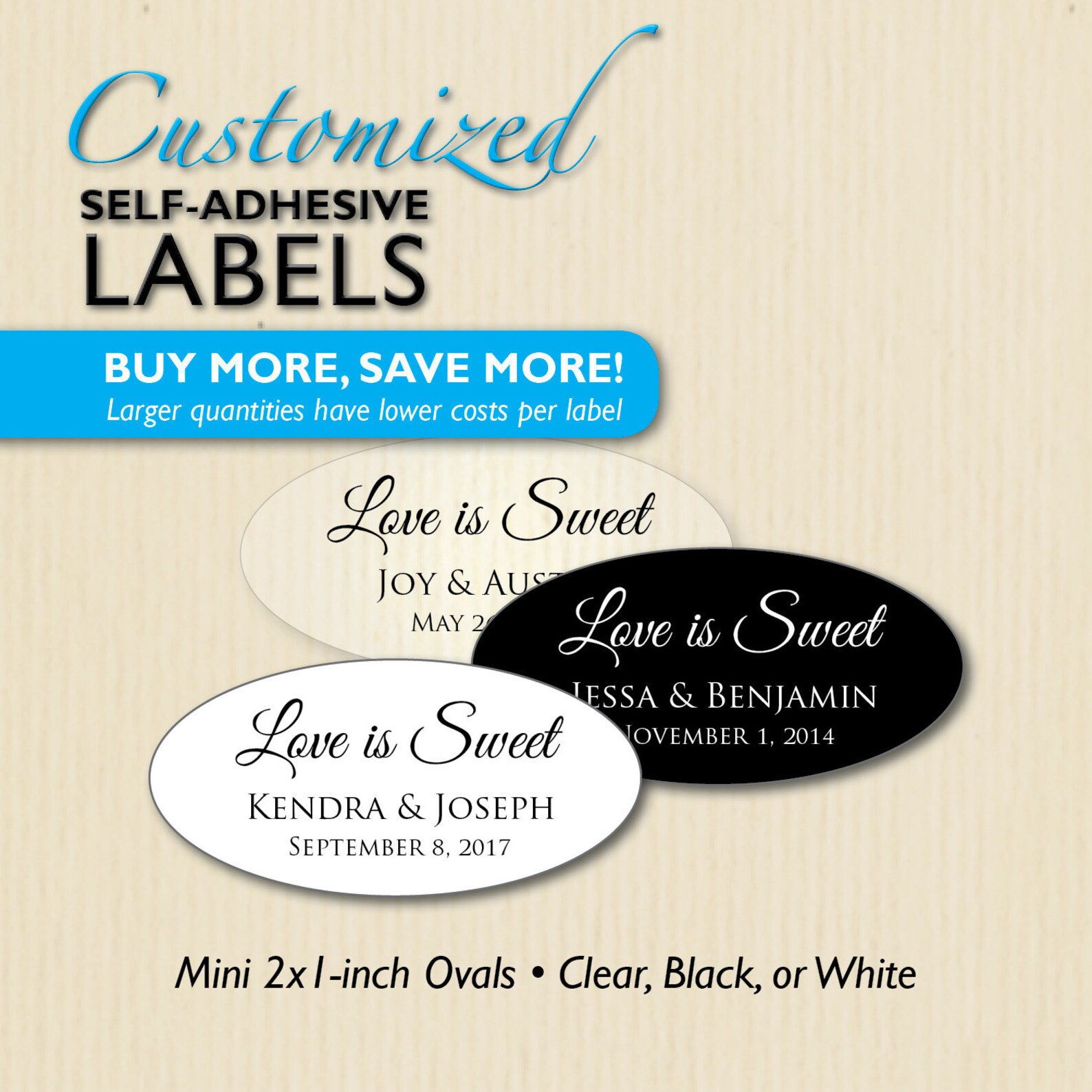 Wedding Stickers, Love is Sweet Favor Labels, Mini Oval Sticker for ...