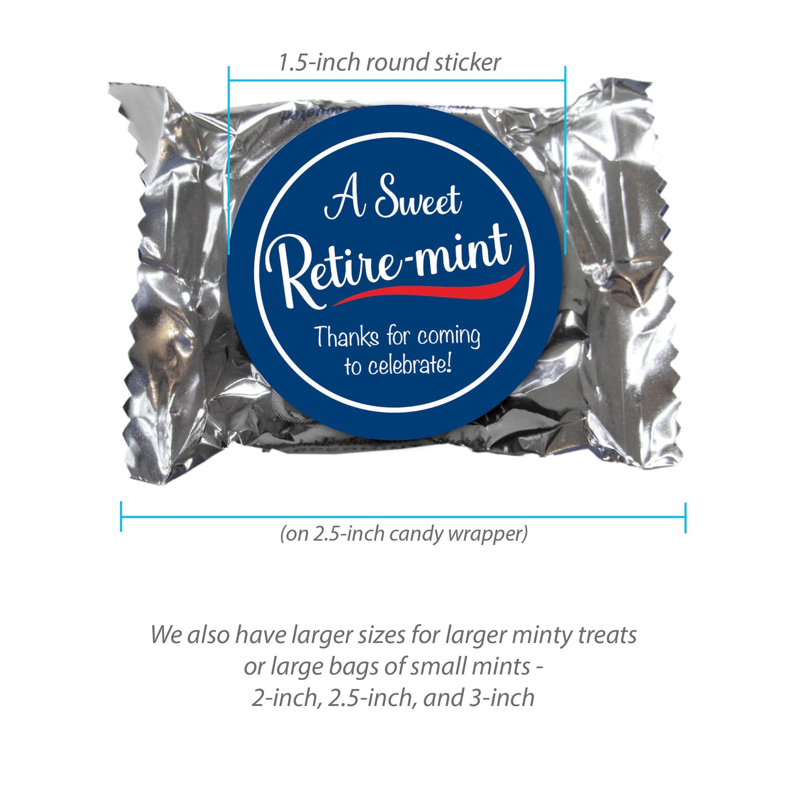 Retire-mint Labels - Retirement Stickers - for Personalized Favors ...