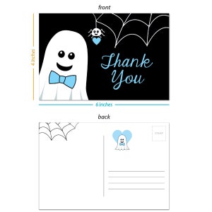 Ghost Thank You Note Postcards Halloween Thank You Note - Etsy