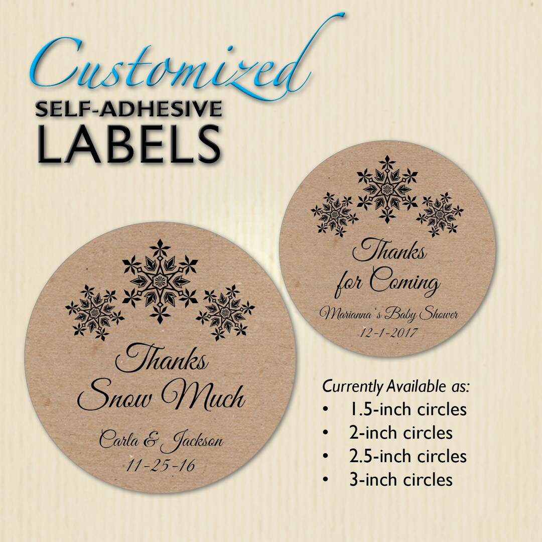 Brown Kraft Stickers - Snowflakes, Thanks Snow Much, Winter Wedding ...