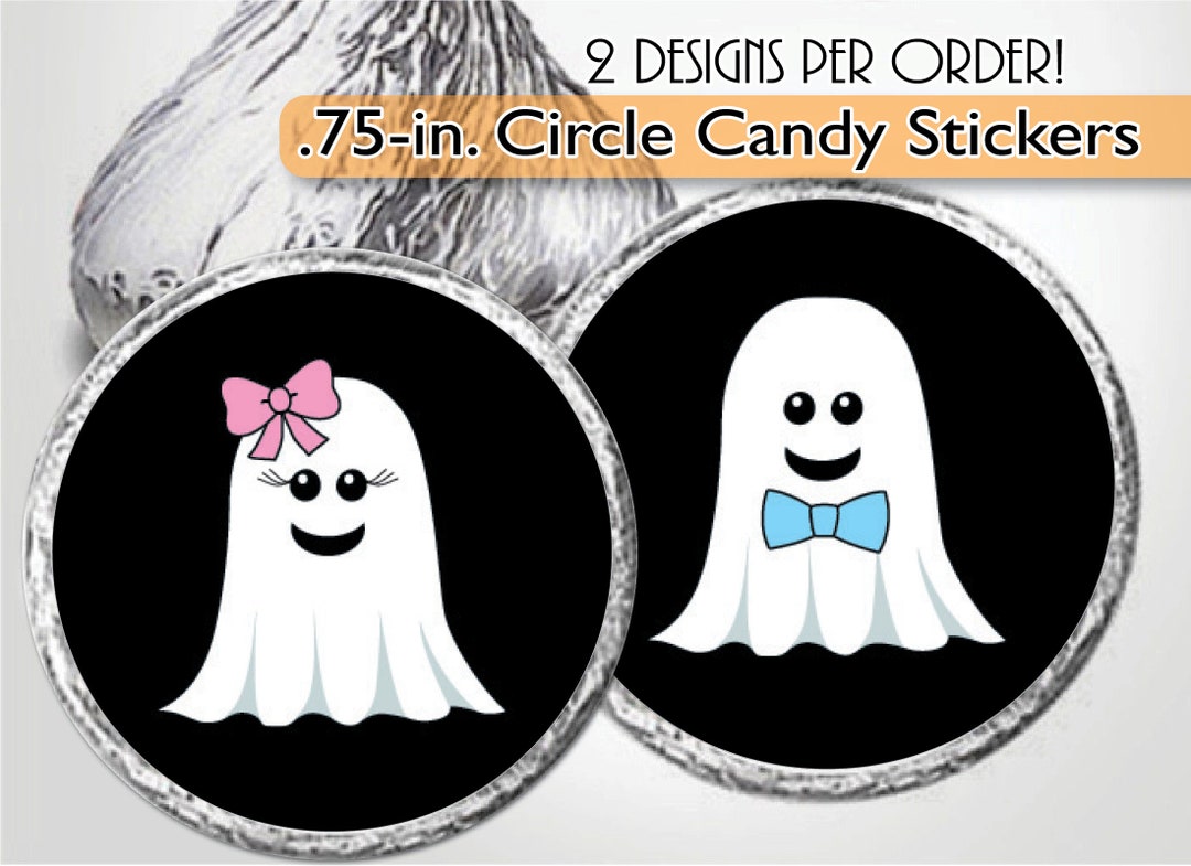 Ghost Gender Reveal Party Kiss Stickers, Little Boo Baby Shower Favors ...