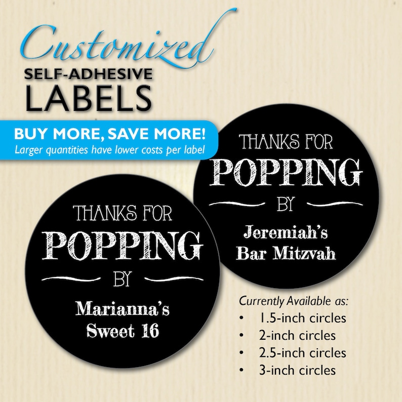 Customized "thanks for Popping By" Favor Label, Birthday Sticker for ...