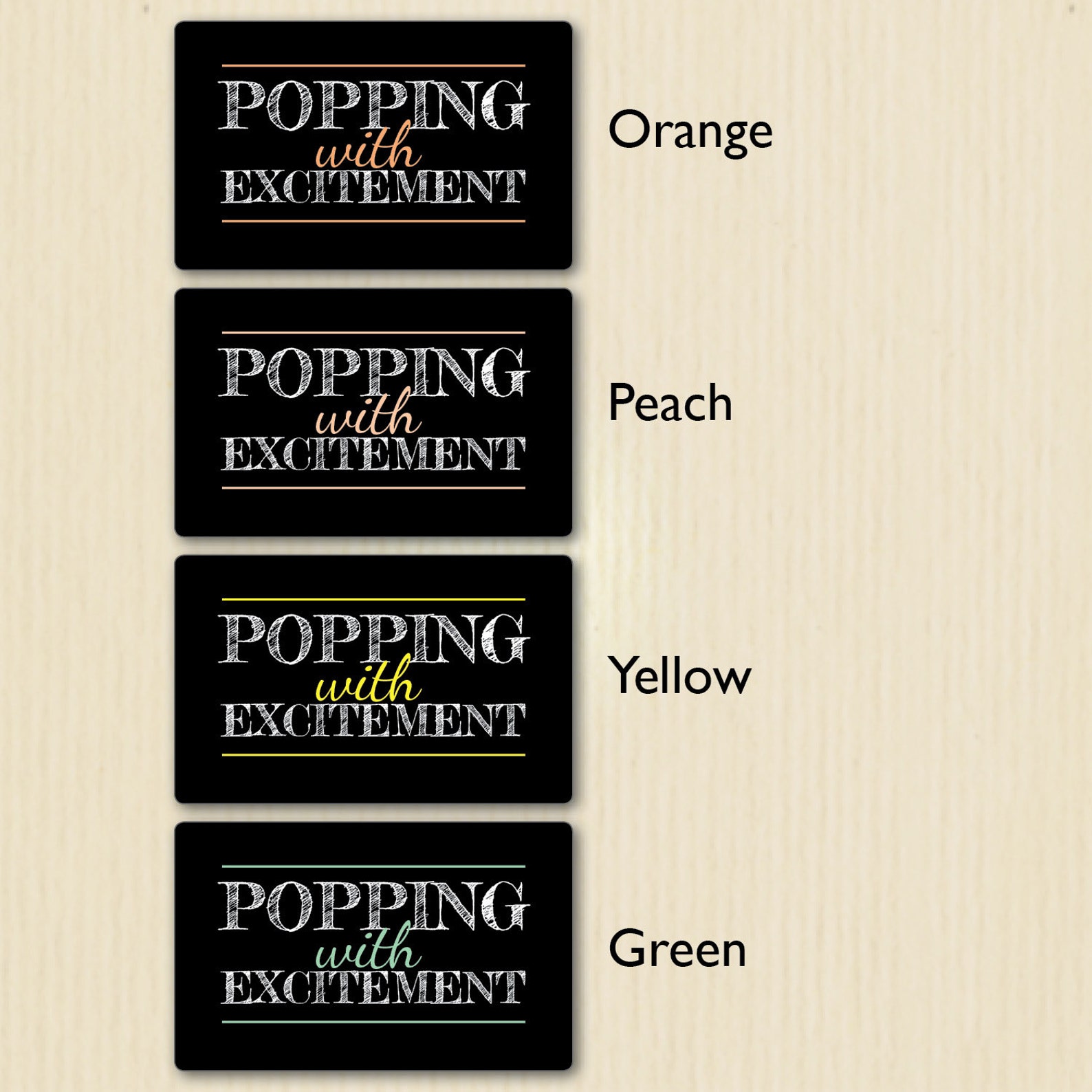 Custom Chalkboard POPPING WITH EXCITEMENT Favor Labels, Popcorn Box ...