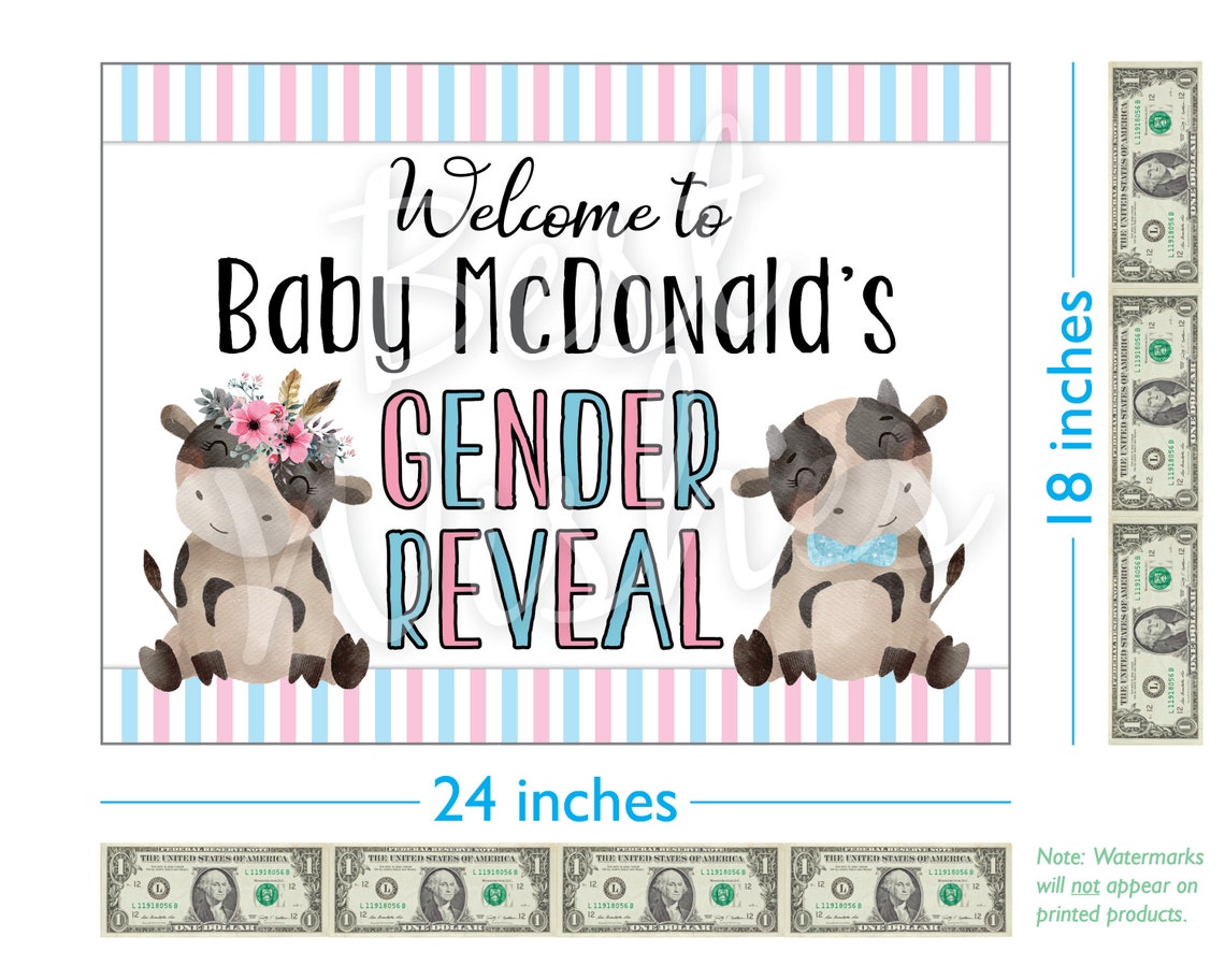 Cow Gender Reveal Yard Sign, Heifer or Bull, Farm Welcome Sign, Team ...