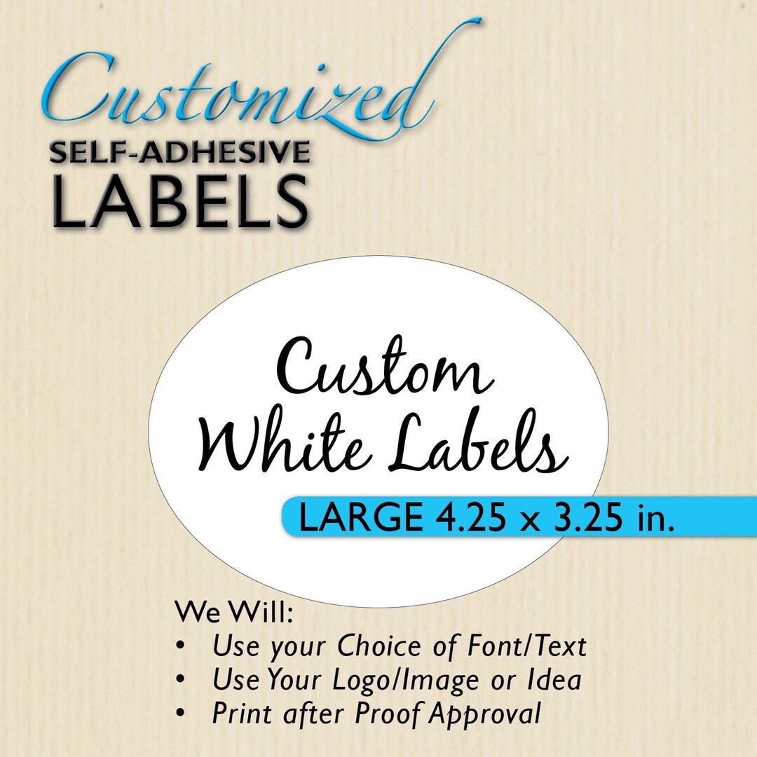 CUSTOM OVAL LABELS, 4.25x3.25, Etsy Shop Product Packaging ...