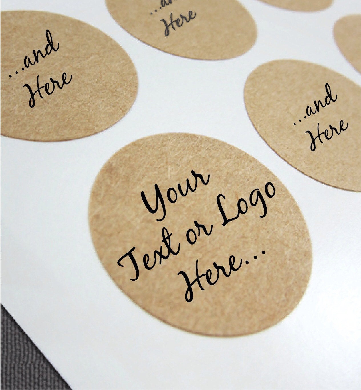 Custom 2.5 inch Sticker BROWN KRAFT Round Label Product | Etsy