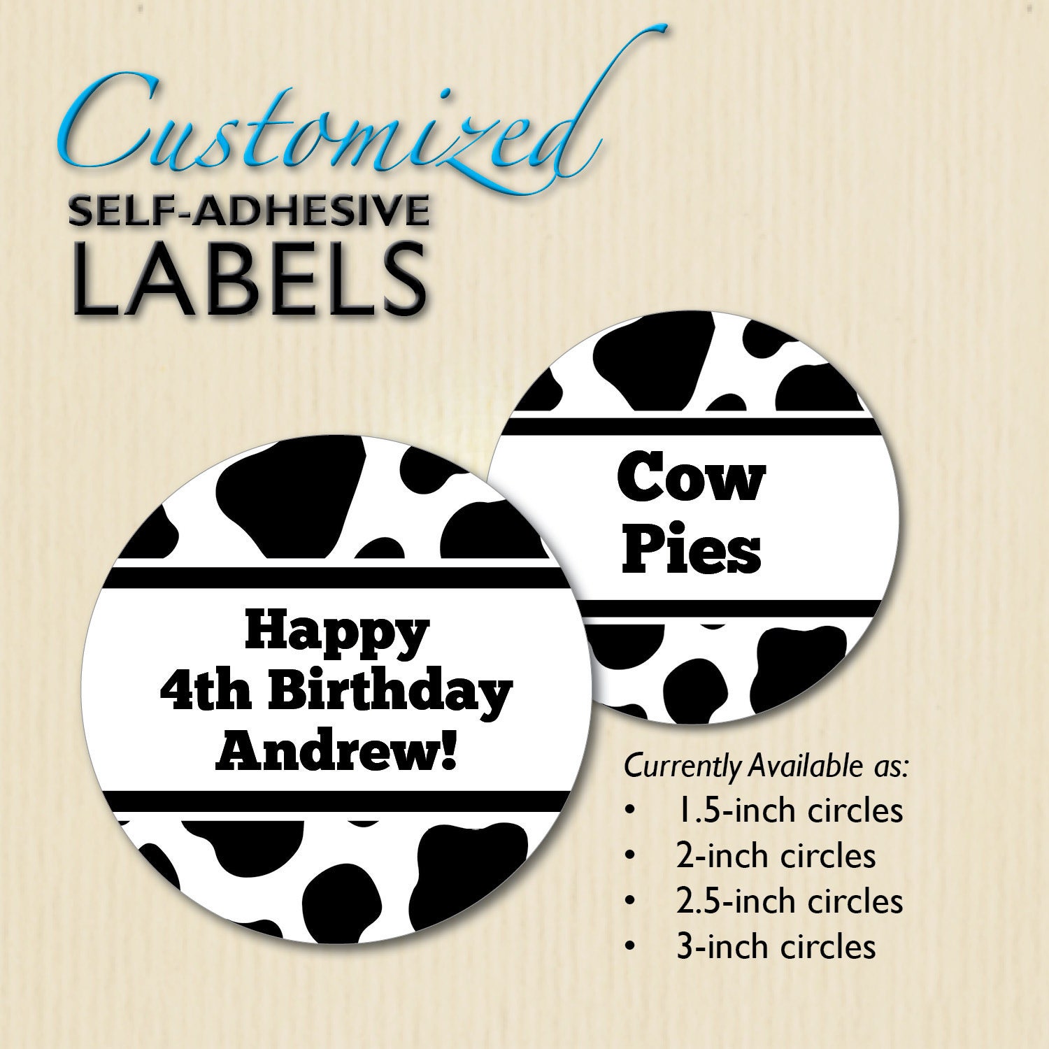 Cow Stickers Farm Party Decor Black and White Cow Print | Etsy
