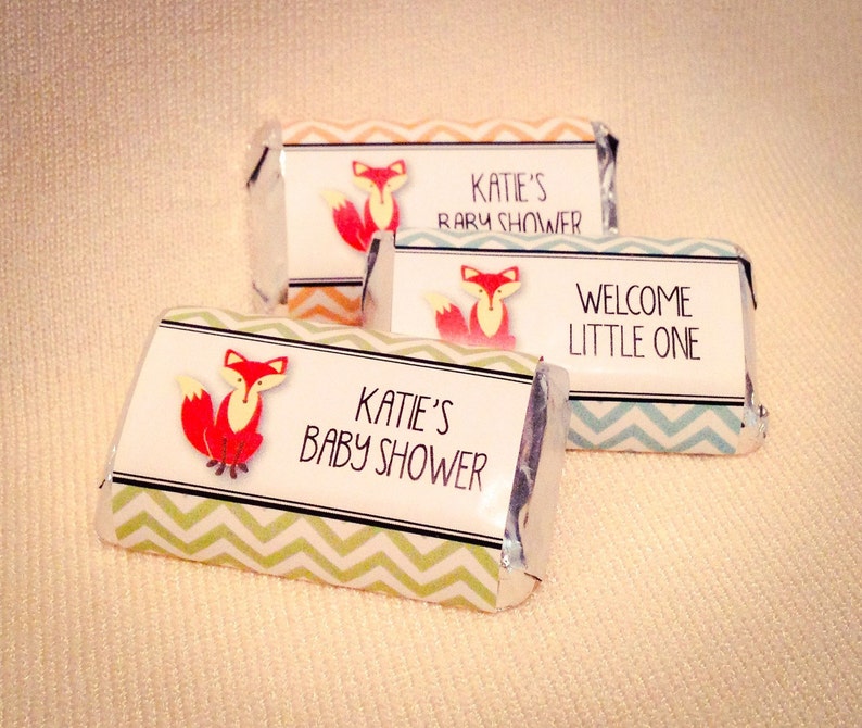 Woodland Fox Candy Wrapper, Customized Miniature, Mini Candy Bar Label ...