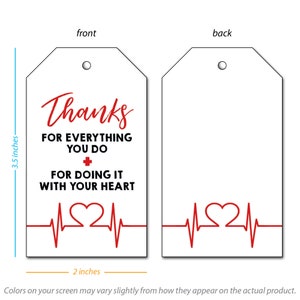 Doctor / Nurse Thank You Tags Opt. Clear Bags, Medical Hospital Worker ...