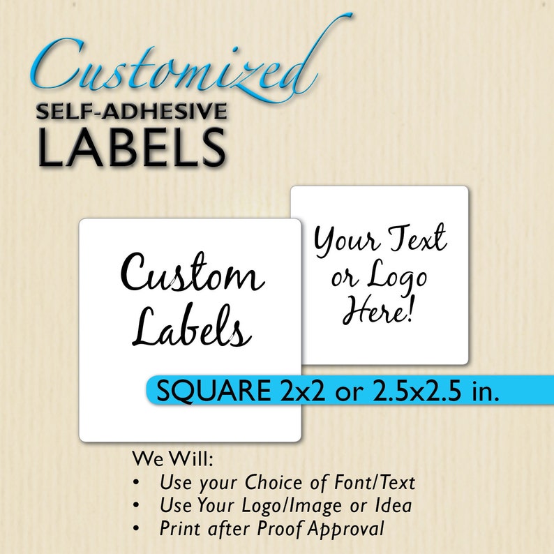 CUSTOM SQUARE LABELS, Rounded Corners, Etsy Shop Product Packaging ...