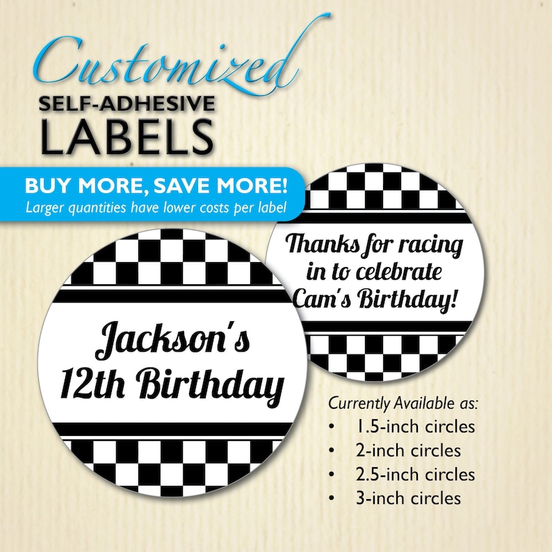 Checkered Labels, Racing Birthday Party, Race Car Stickers, Chess Board ...