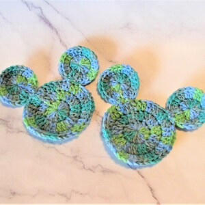 Beach Crochet Mouse Head Coasters Hidden Mickey Yarn - Etsy