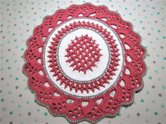Round Crochet Doily Table Mats 10 inch Doily Colorful Mandala Round ...