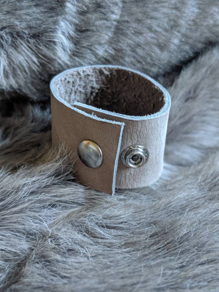 Leather Shawl/cowl Cuff Handmade Leather Bracelet Hand Cut - Etsy