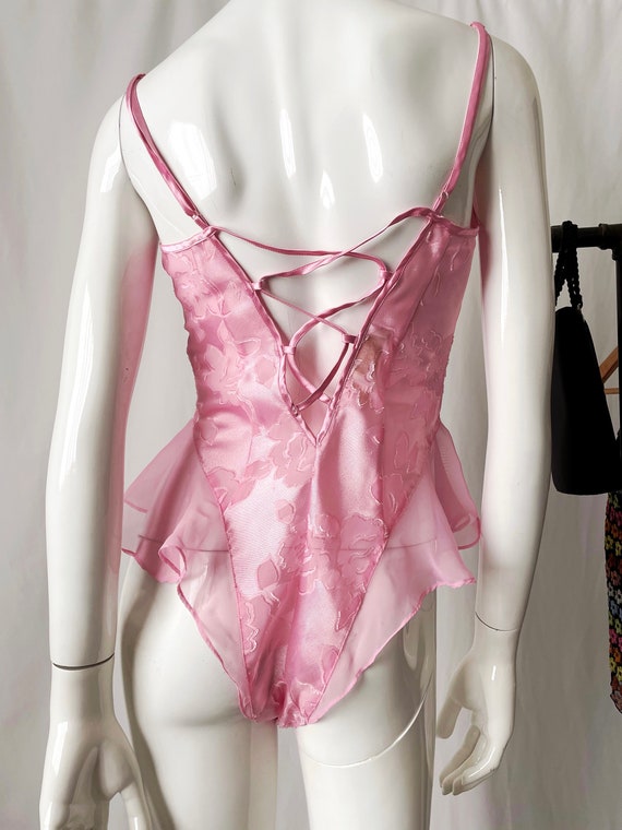 Vintage Gold Label Victoria's Secret Pink Floral Tedd… - Gem