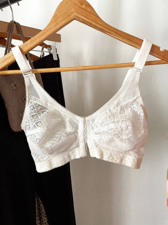 Vintage White Lace Bullet Longline Bra Corset Bustier… Gem