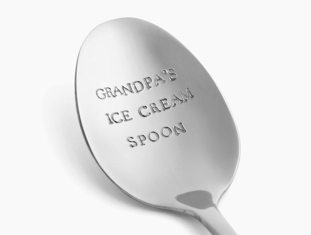 Hand-stamped Ice Cream Spoon: Grandpa/grandma Gift - Etsy