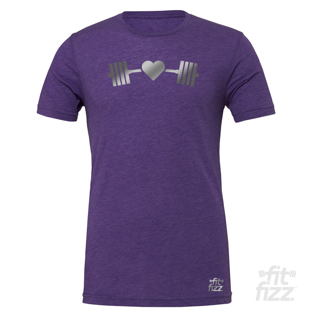 Barbell T-shirt With Heart • Love Weightlifting Gym Shirt • T-shirt for ...