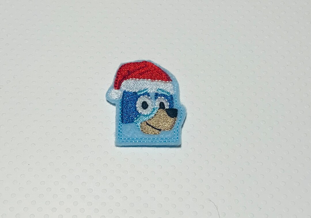 4 Santa Dog Felties, Blue Dog Felty, Cut Felt Felties - Etsy