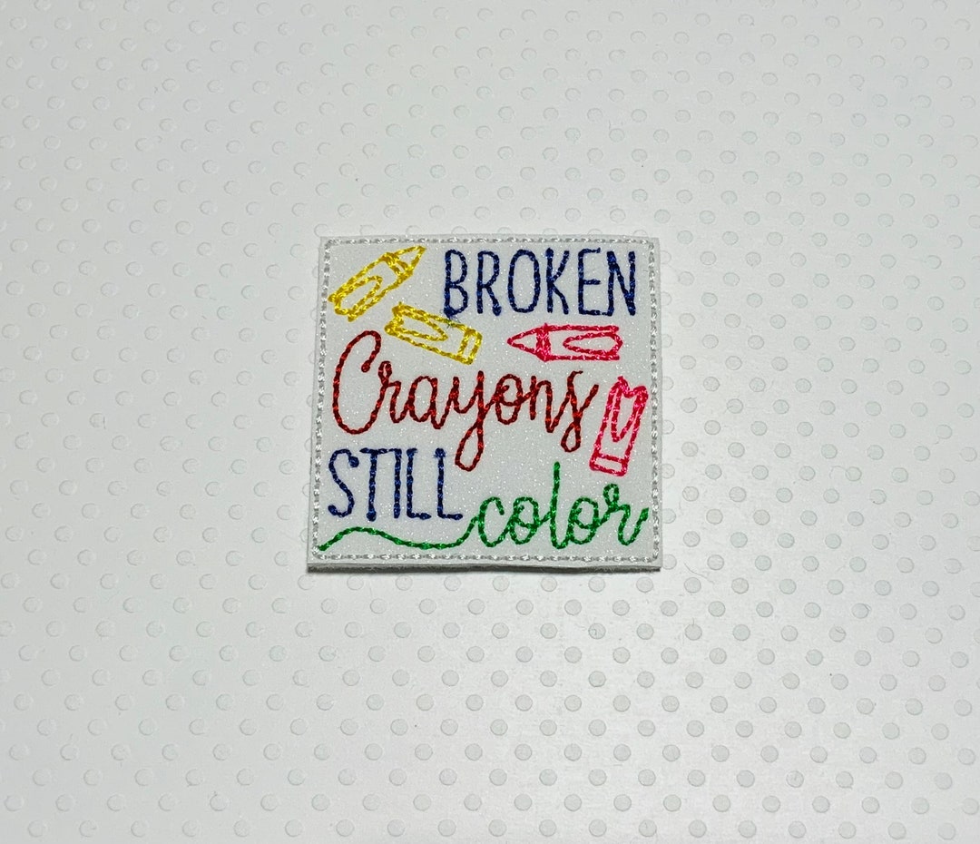 Crayon Feltie, Broken Crayon, Vinyl Feltie Set of 4 - Etsy