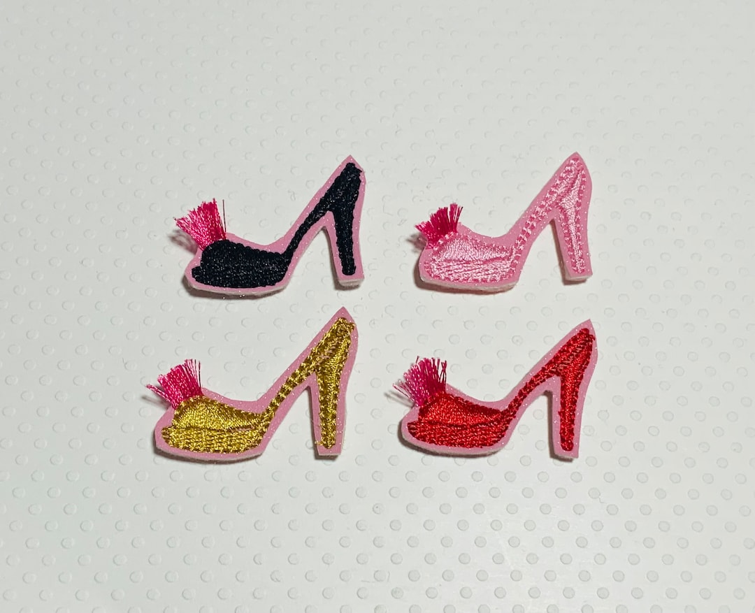 4 High Heel Shoe Felties, Stiletto Shoe Feltie. Girly Feltie, Shoe ...
