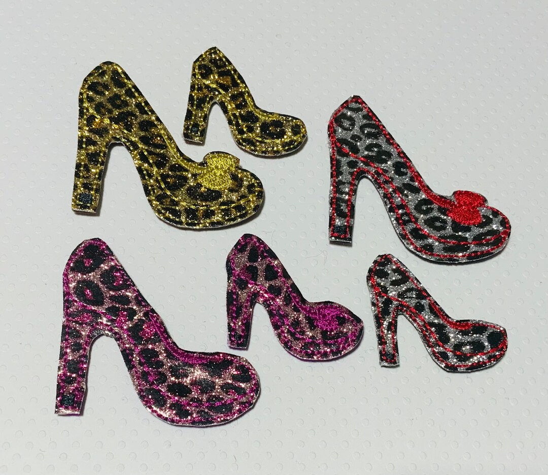 4 High Heel Felties, Girly Feltie, Vinyl Feltie, Shoe Feltie, Set of 4 ...