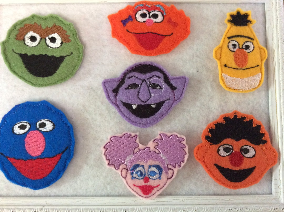 4 Character Felties, Cookie, Grouch , Ernie, Seven Your Choice Set of 4 ...