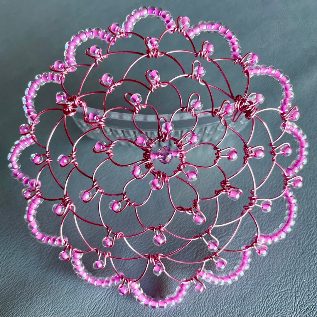 Pink Beaded Wire Girl's Kippah - Etsy