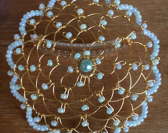 Pink Beaded Wire Girl's Kippah - Etsy
