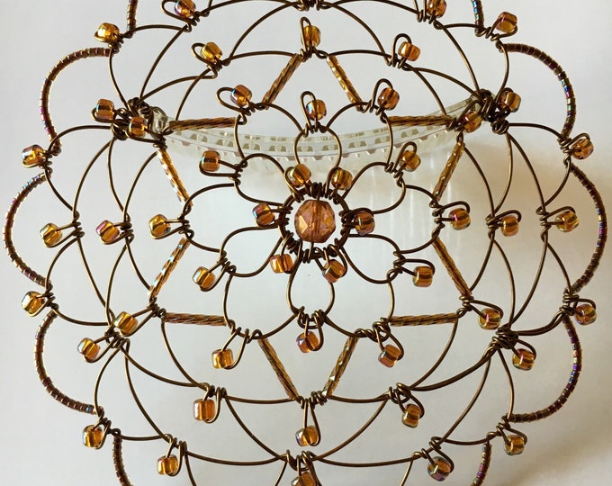 Iridescent Amber Beaded Star of David Women's Wire Kippah - Etsy