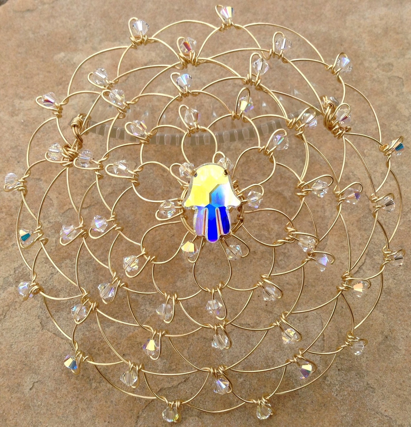 Women's Swarovski Chamsa Wire Kippah - Etsy